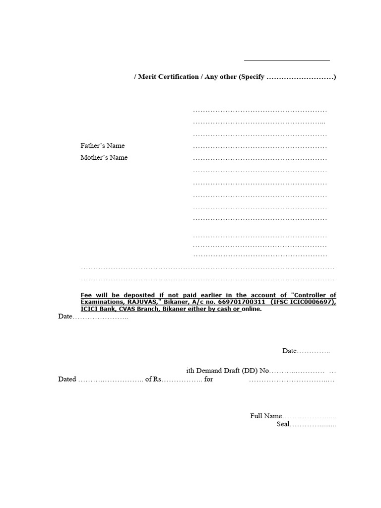 Performa Duplicate CertificateIssue of Degree Migration Certificate ...