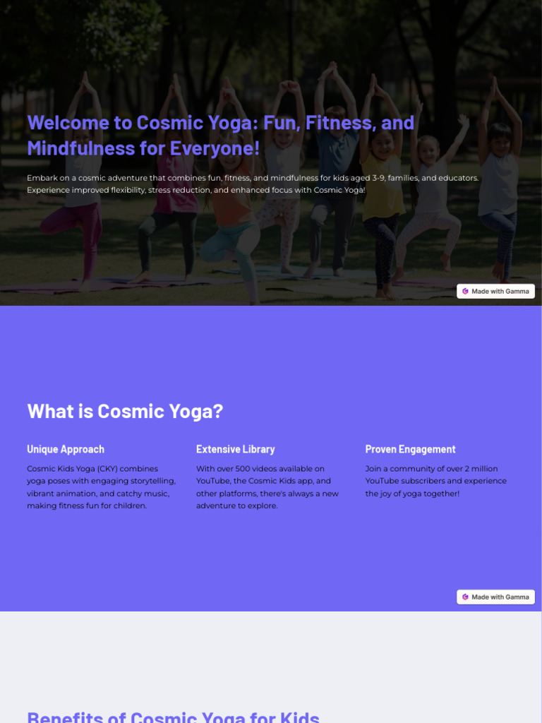 Welcome To Cosmic Yoga Fun Fitness and Mindfulness For Everyone | PDF ...