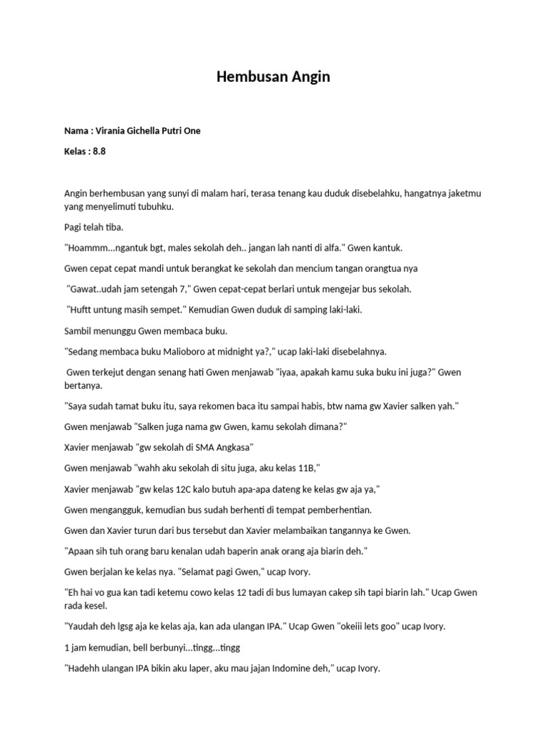 Hembusan Angin di Antara Gwen dan Xavier | PDF