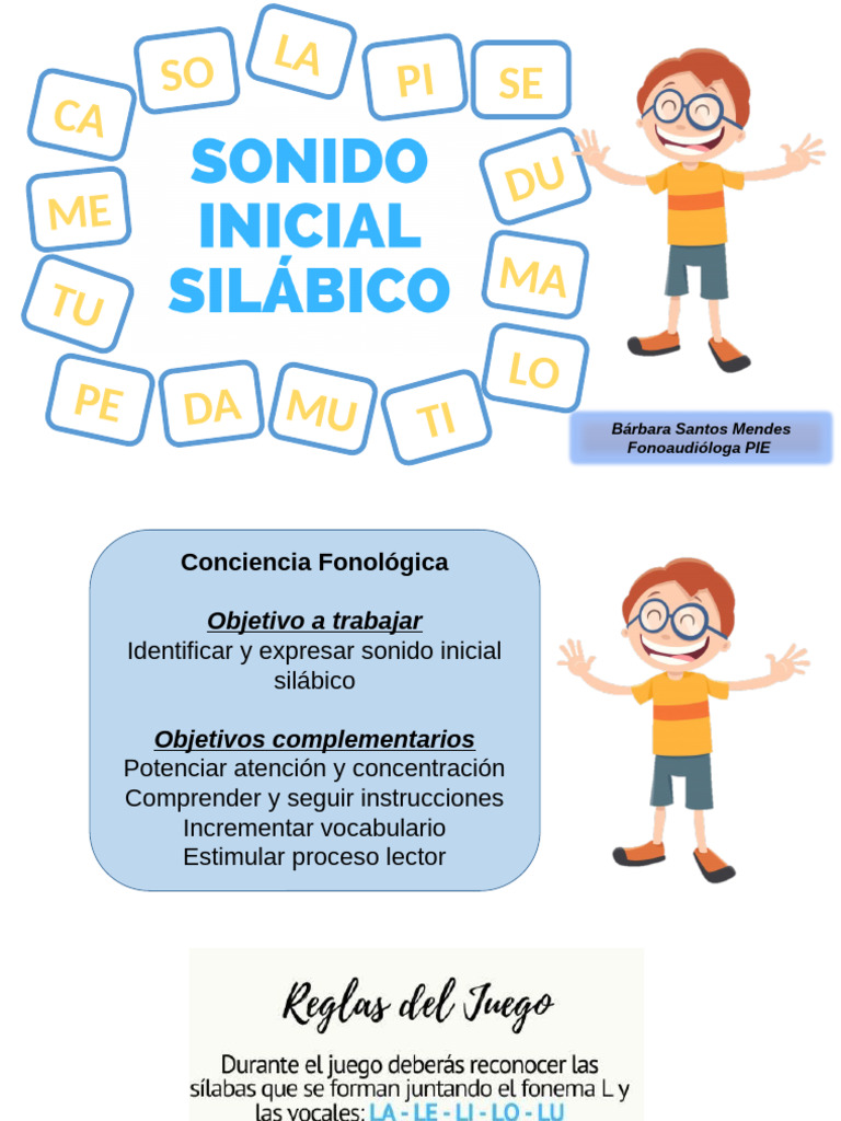 Sonido Inicial Silábico Fonema L | PDF