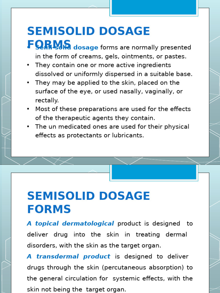 Cream, Gel and Ointment LCP | PDF | Topical Medication | Chemical ...