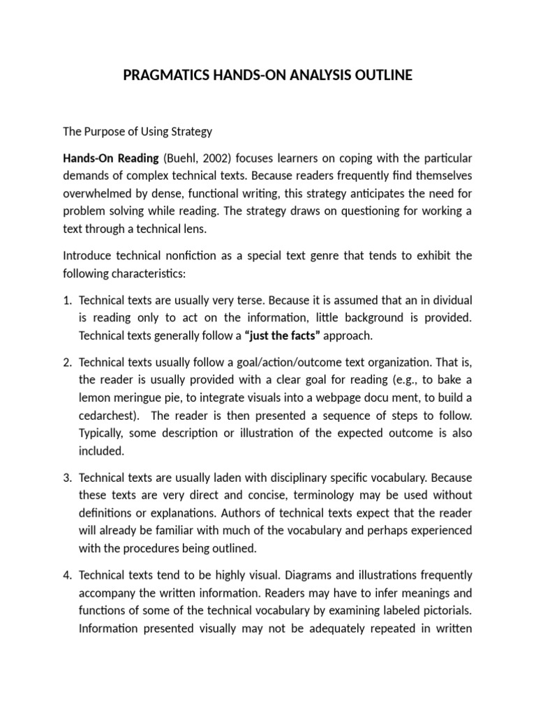 Pragmatics Hands-On Analysis Outline | PDF | Information | Vocabulary