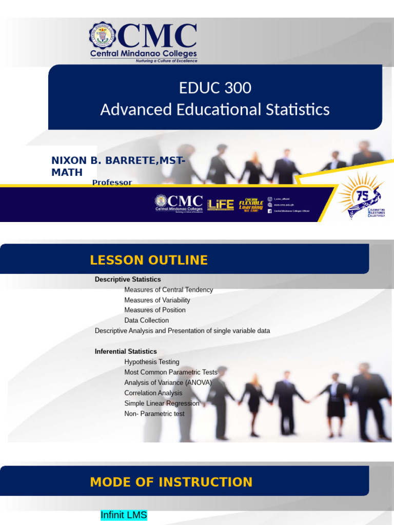 Educ 300 Basic Terms in Statistics | PDF | Statistics | Probability ...