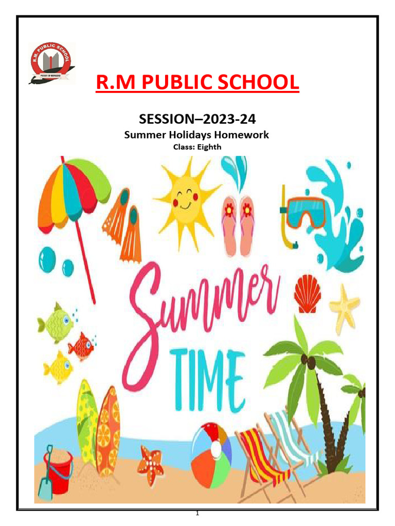 8th Class Holiday Homework (3) | PDF