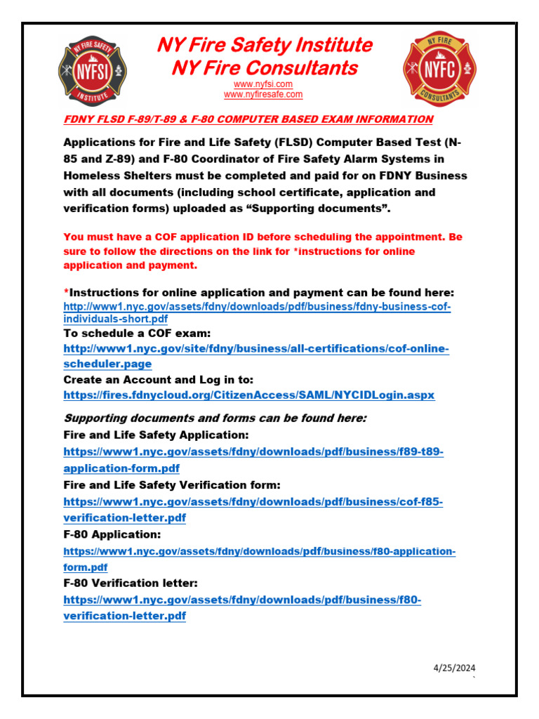 FDNY COF Exam Application Updates | PDF | New York City Fire Department