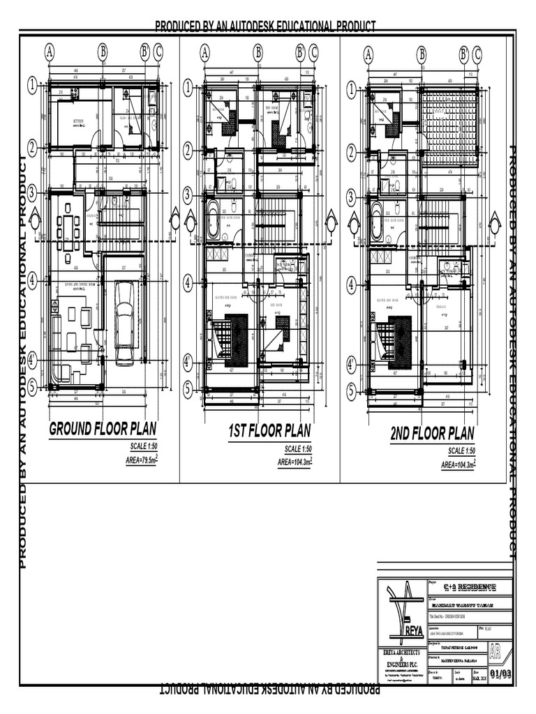 G+2 Residence Floor Plans and Details | PDF
