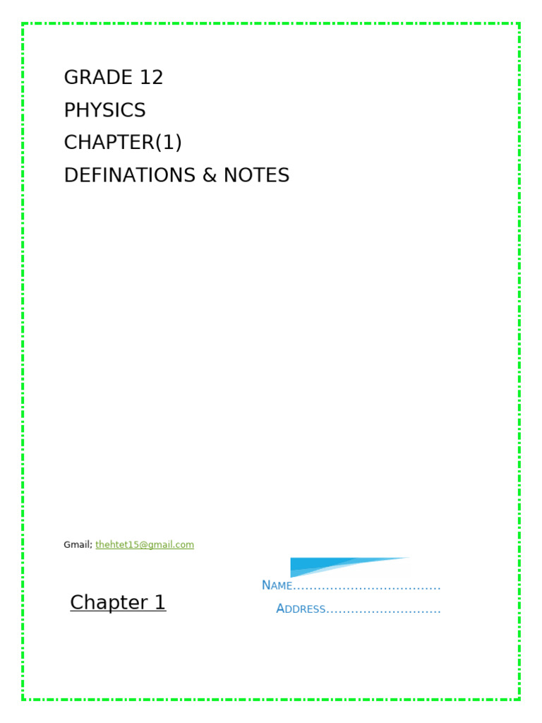 G12 PHYS | PDF