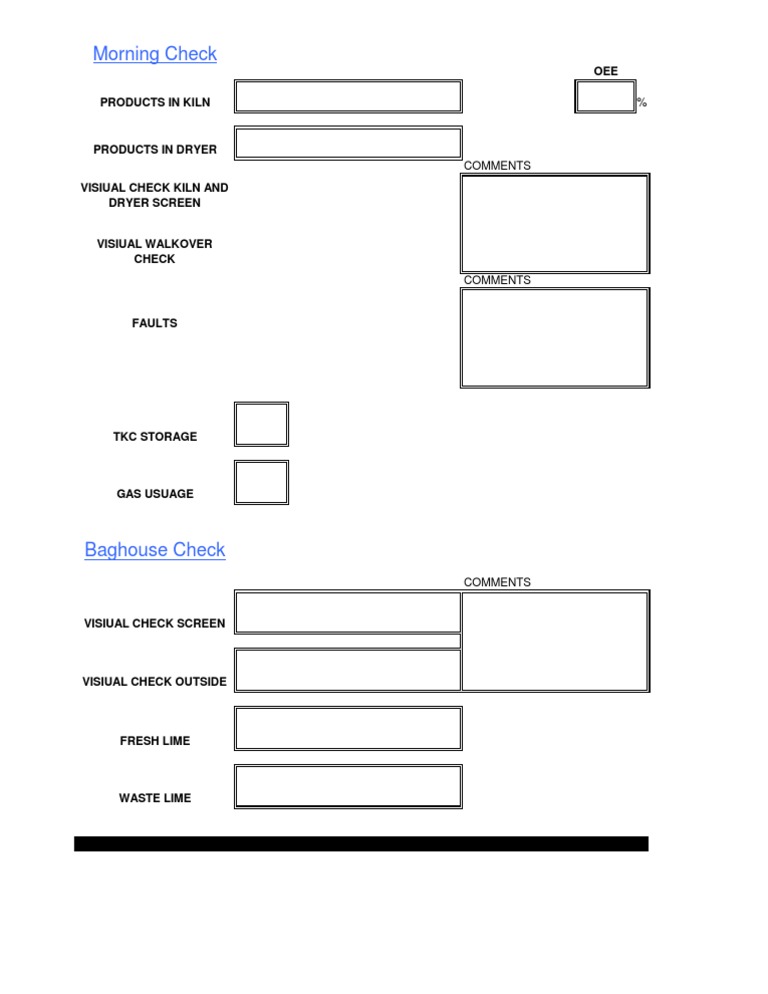 Baghouse Check Sheet | PDF