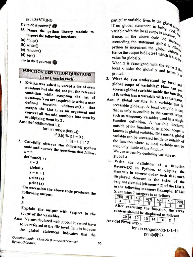 Holiday Homework Class Xii Cs | PDF