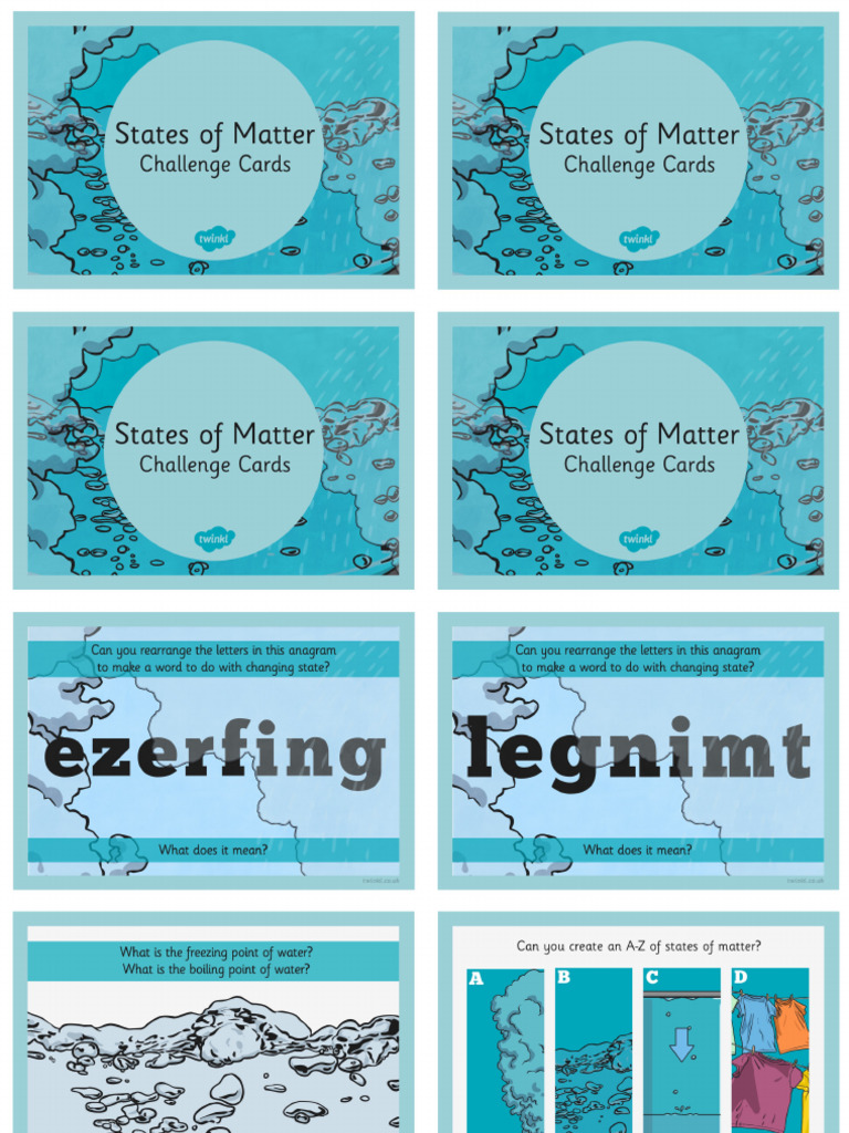 States of Matter Challenge Cards | PDF