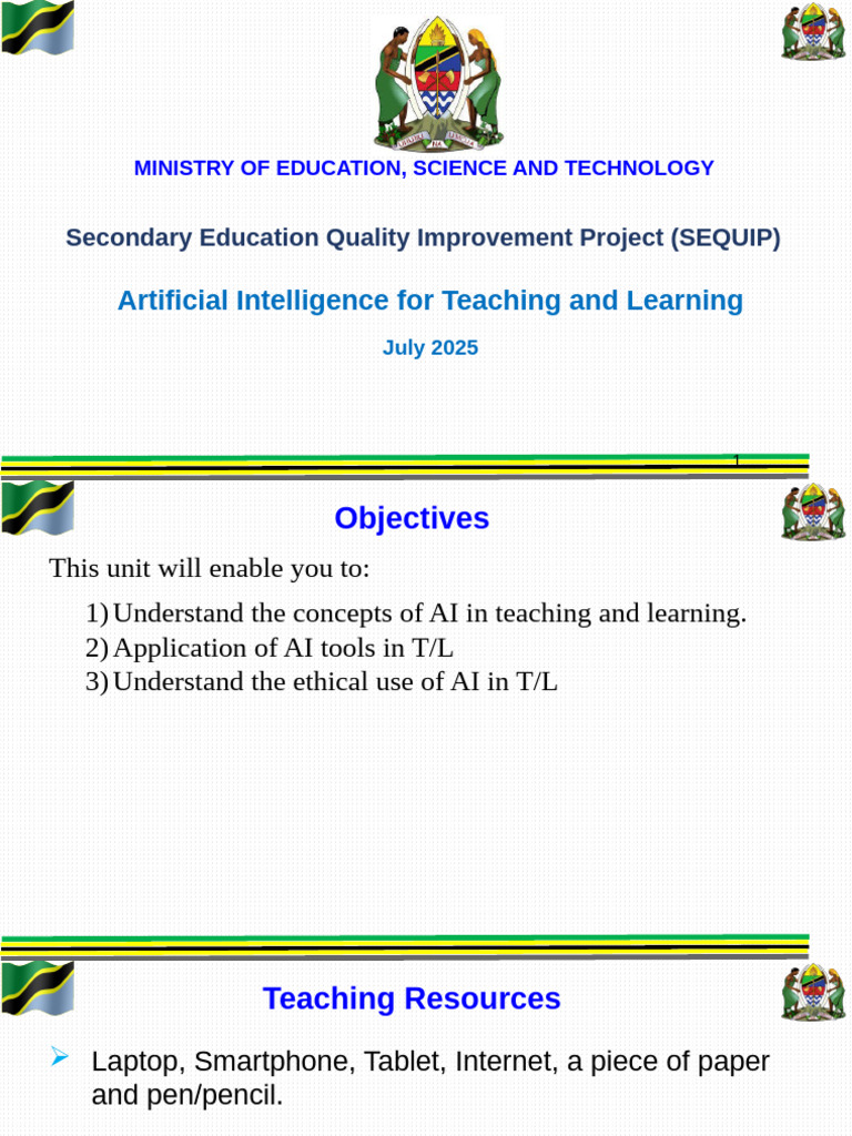 UNIT 4 - Artificial Intelligence For Teaching and Learning - July 2025 ...