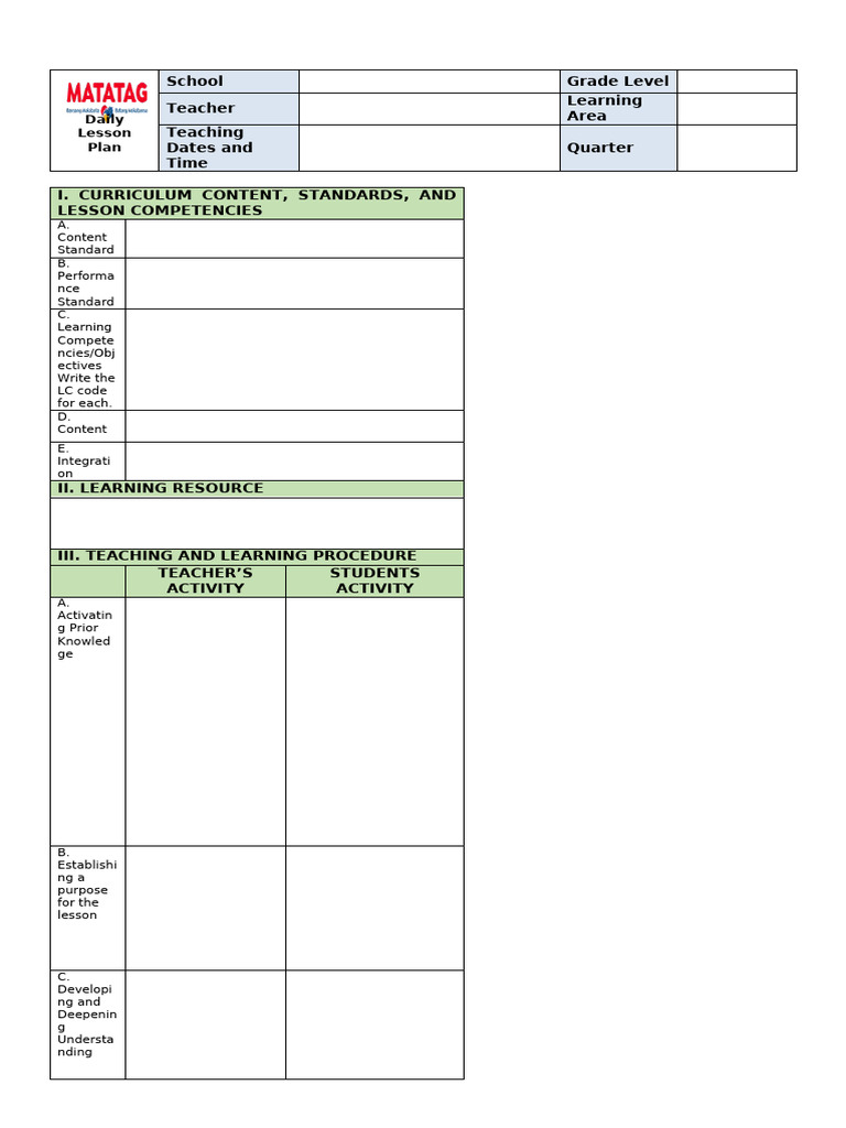 Revised K To 12 Lesson Plan | PDF