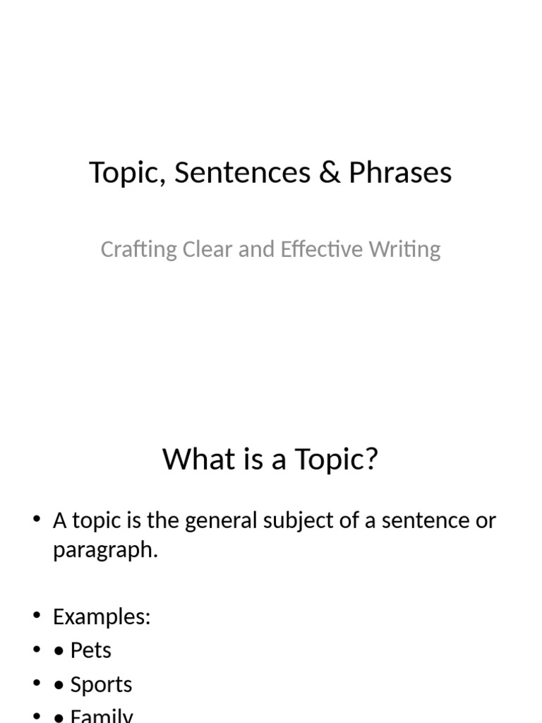 Understanding Topic Sentences | PDF