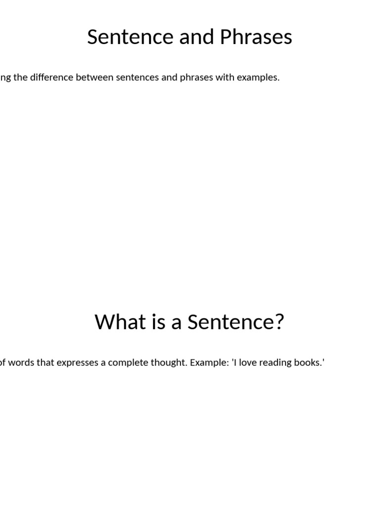 Sentences vs. Phrases Explained | PDF