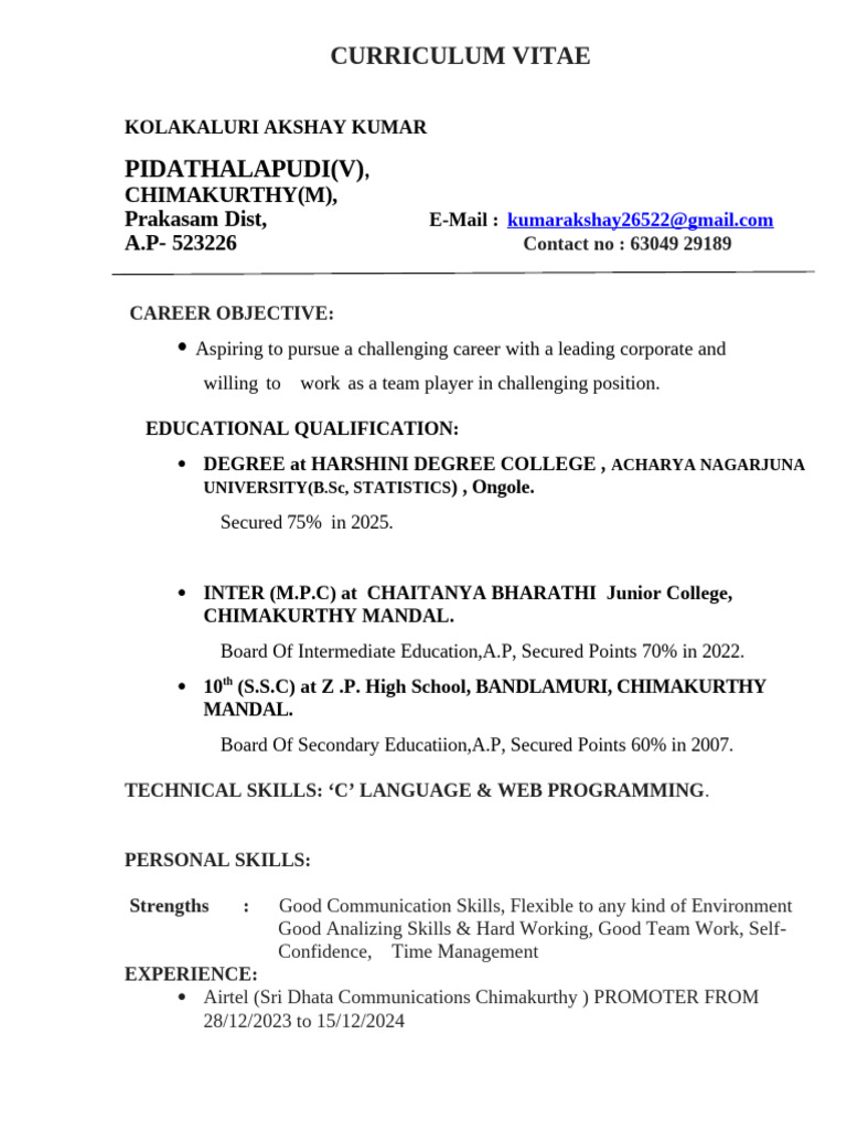 Akshay Kumar Resume | PDF