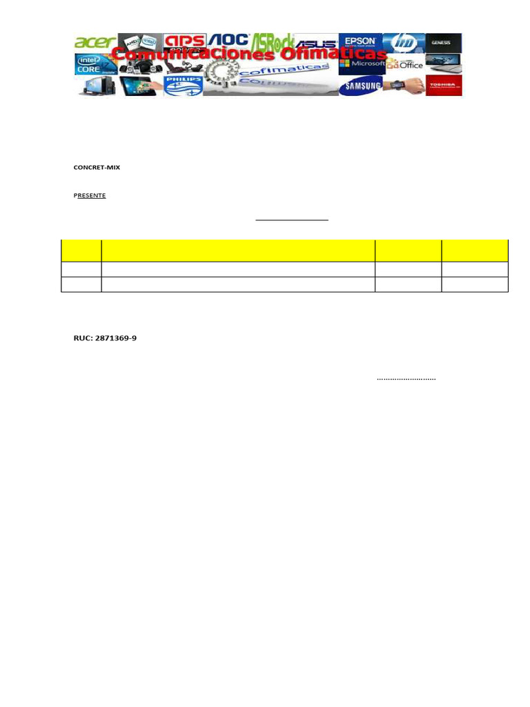 Oferta de Toners Originales para Concret-Mix | PDF
