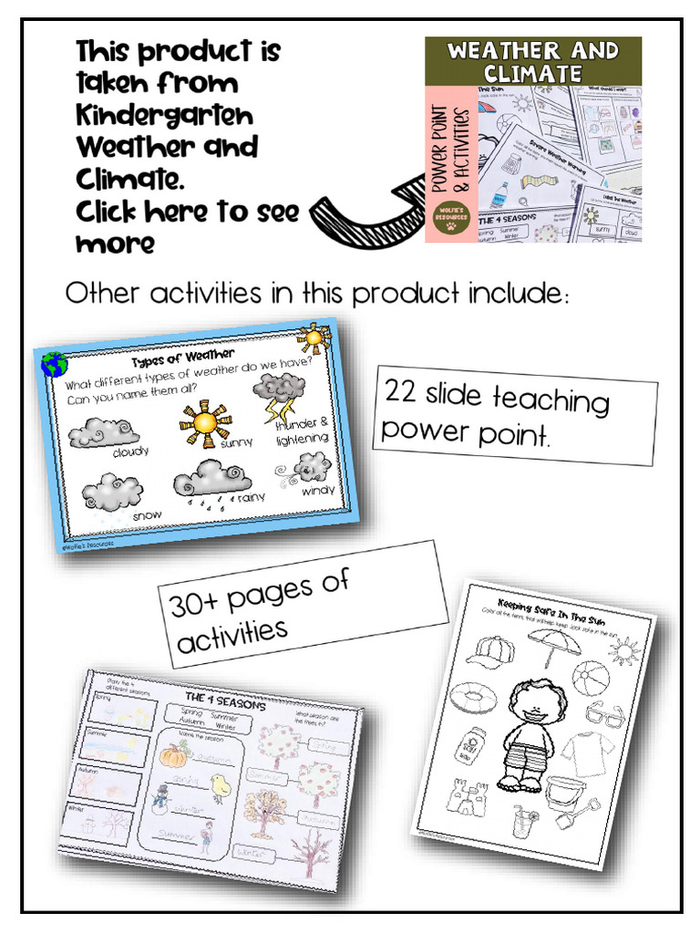 WeatherandClimateFreebieForKindergarten 1 | PDF