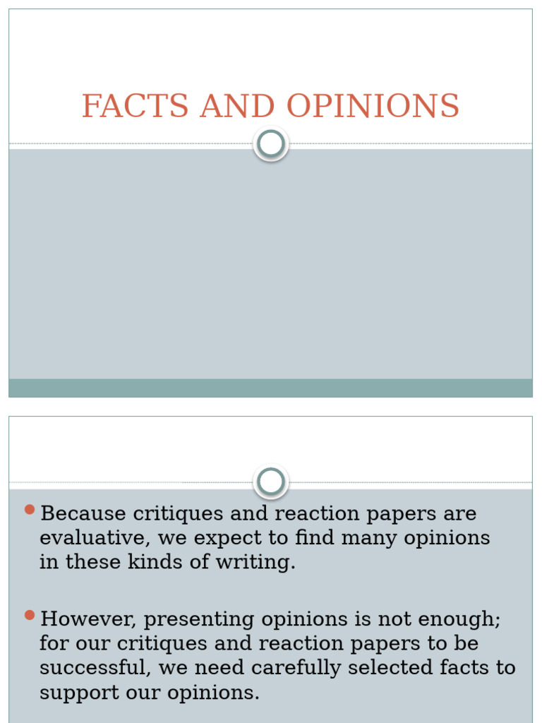 Facts vs. Opinions in Writing | PDF | Opinion | Psychology