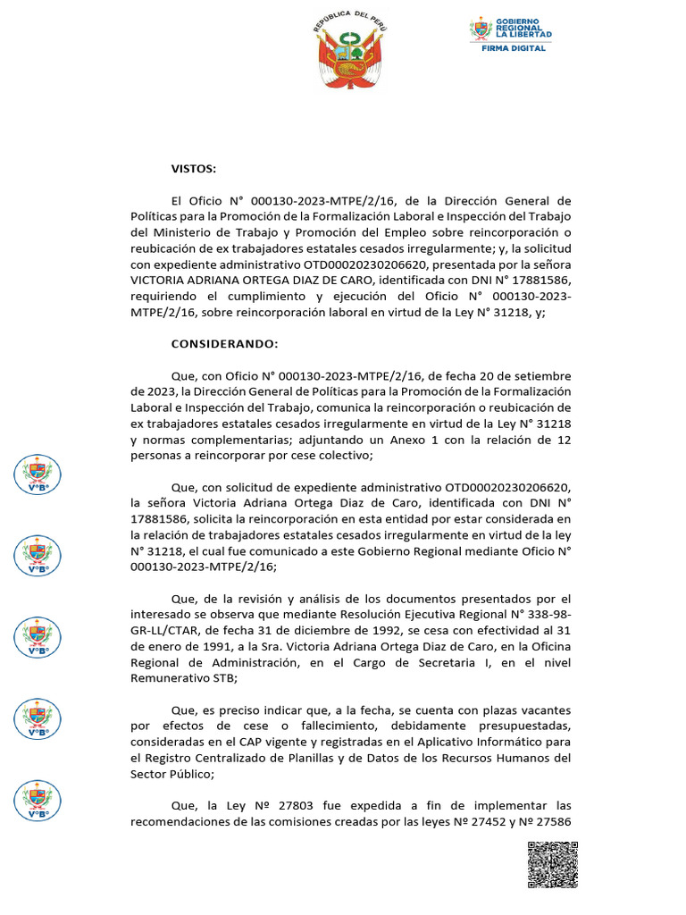 Resolucion N 2 2024 GRLL Gob | PDF | Derecho laboral | Servicio Civil