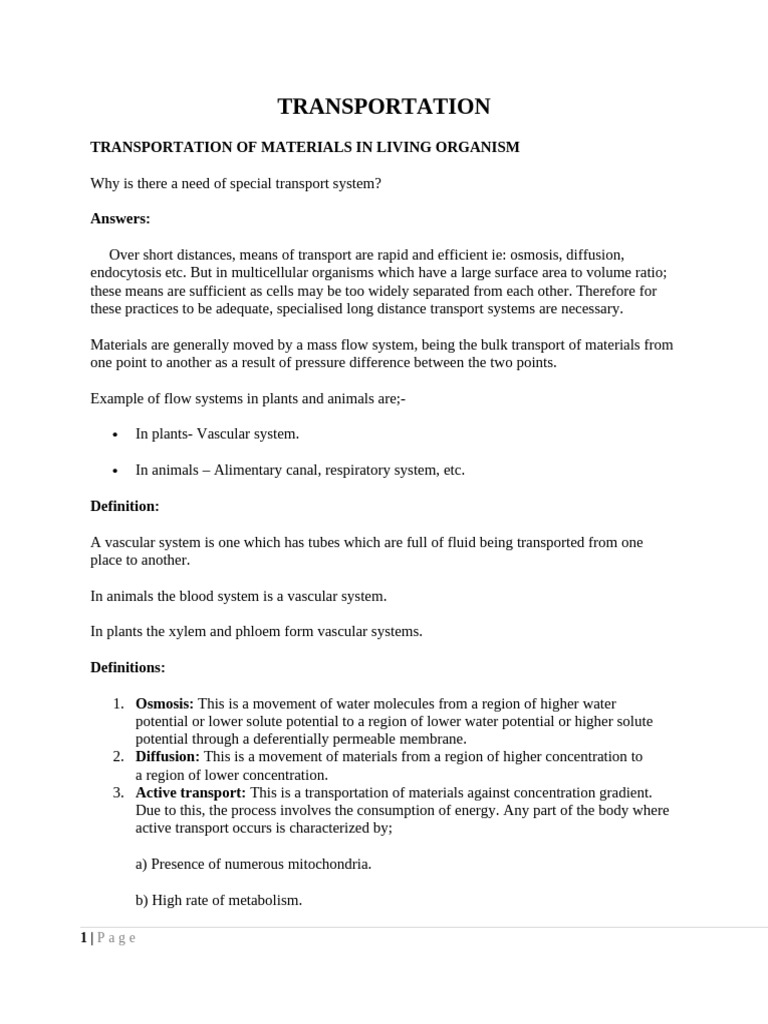 Biology Notes Form 6 Teacher.ac TZ | PDF | Stoma | Tissue (Biology)