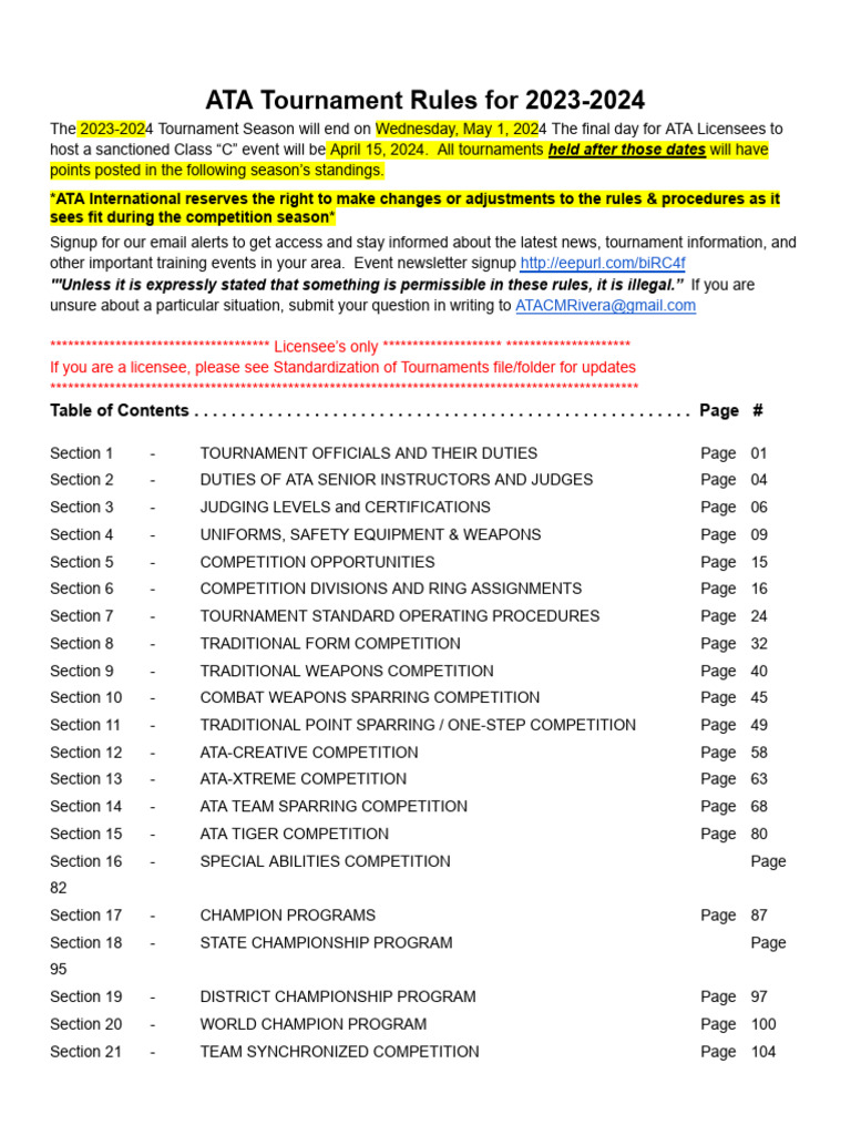 2023-2024 Ata Rules.docx | PDF