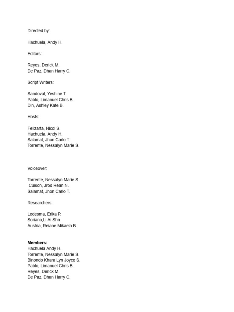 Credits Script Pilrang | PDF