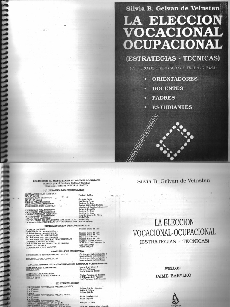 La Elección Vocacional Ocupacional. Silvia B. Gelvan de Veinste | PDF