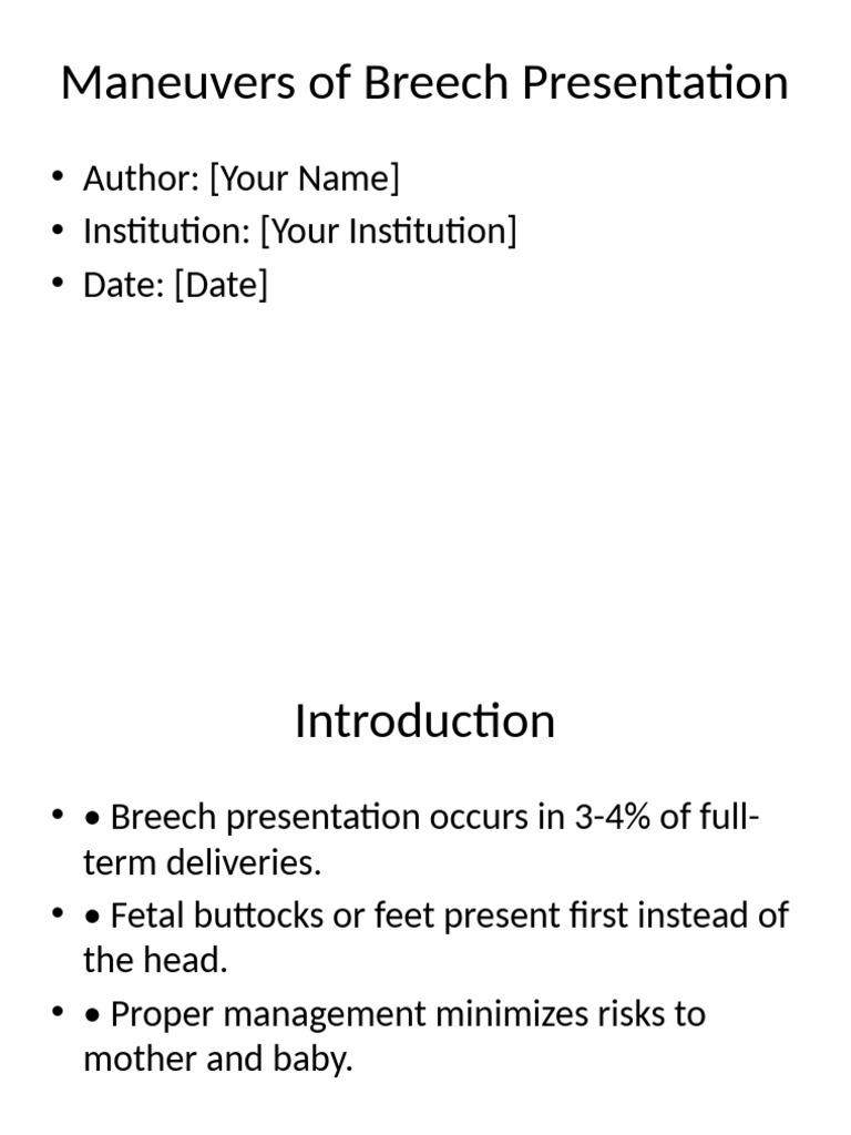 Key Maneuvers for Breech Delivery | PDF | Childbirth | Human Pregnancy