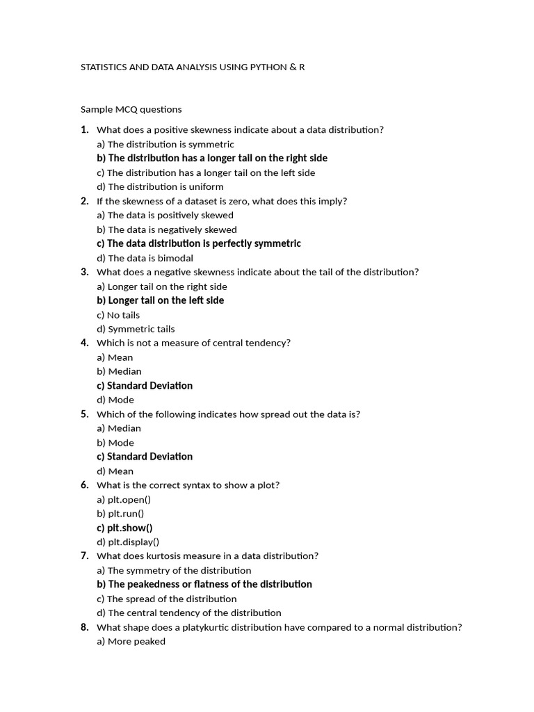 Gme 06 Stats Quest Bank | PDF | Quartile | Skewness