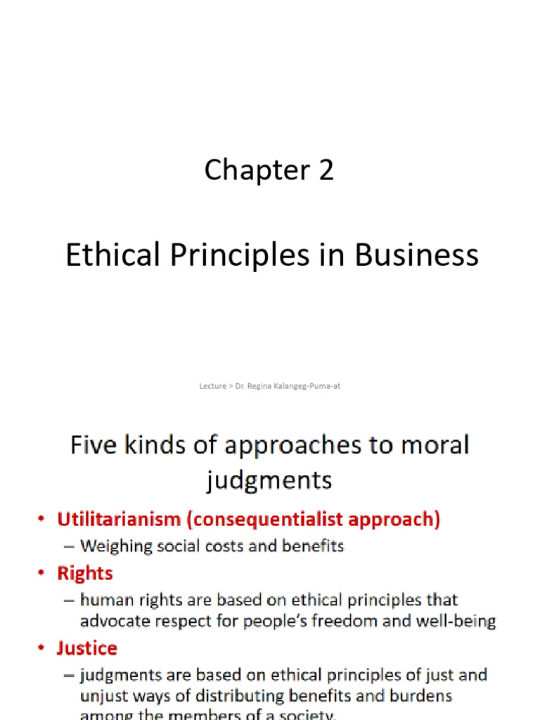 Chapter 2 - Ethical Principles in Business | PDF