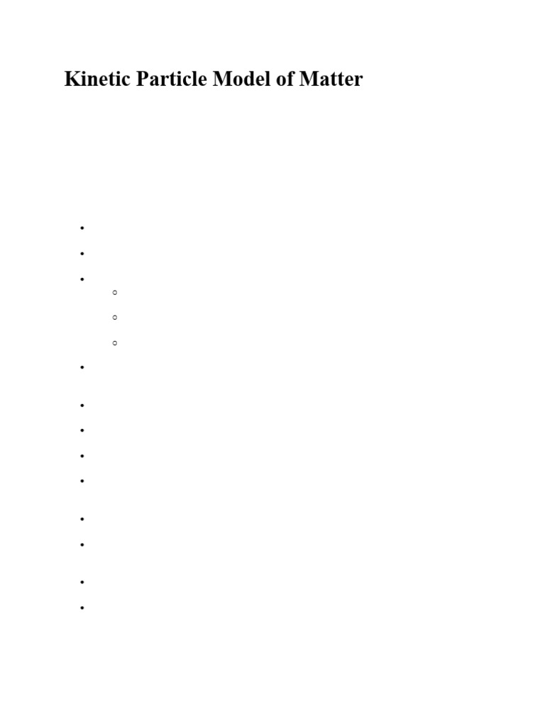 Kinetic Particle Model of Matter | PDF | Evaporation | Gases