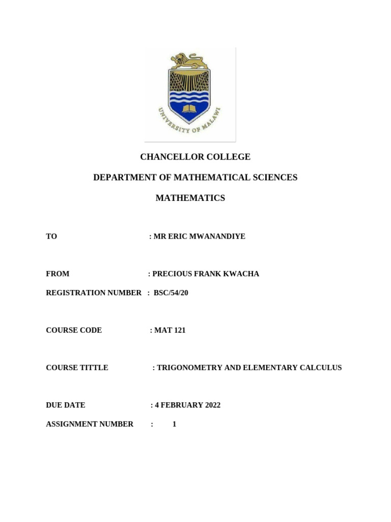 MAT 121 Assignment | PDF