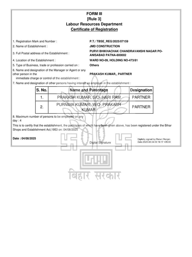 JMD Construction | PDF