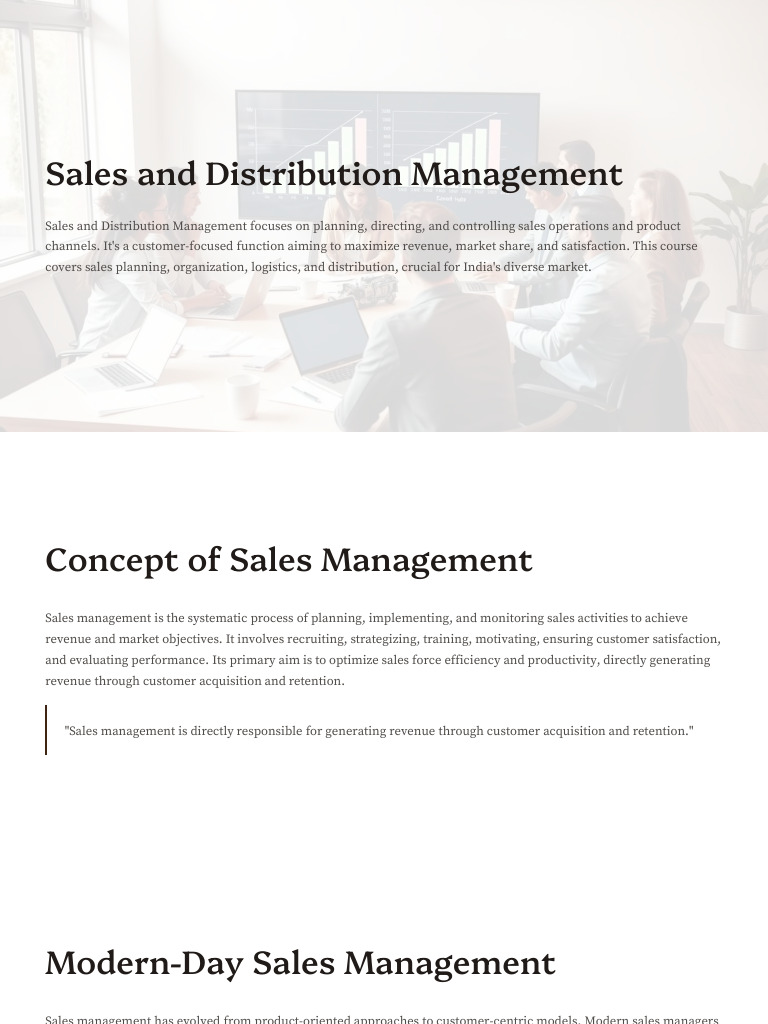 Sales and Distribution Management Insights | PDF | Sales | Forecasting