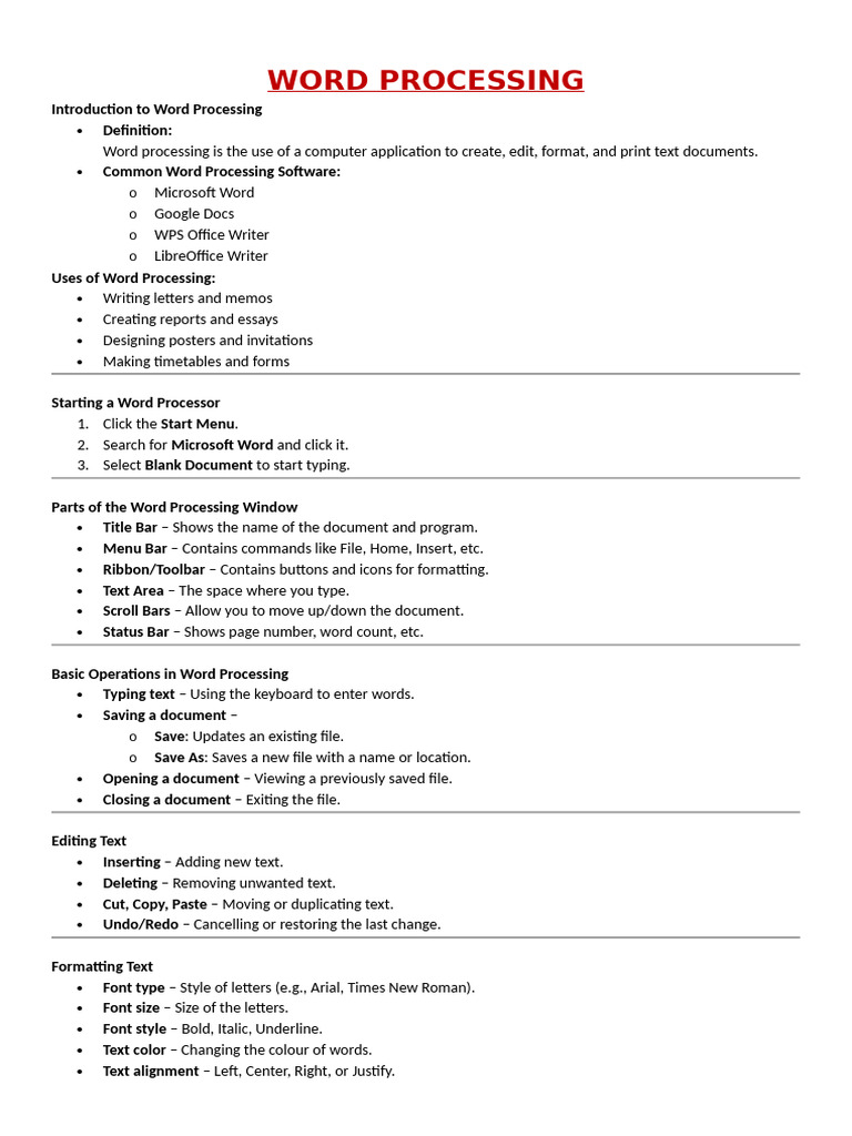 Word Processing and PowerPoint Basics | PDF | Internet | Microsoft Word