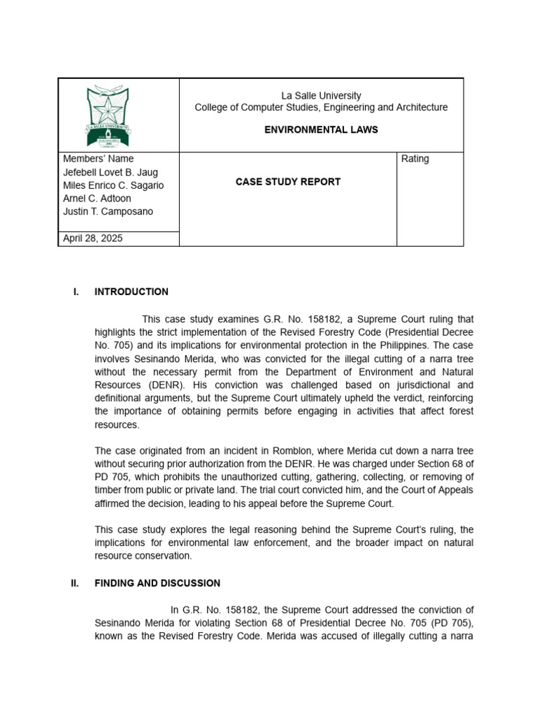 PD 705 Penalty in Forestry Violation Case | PDF | Supreme Court Of The ...