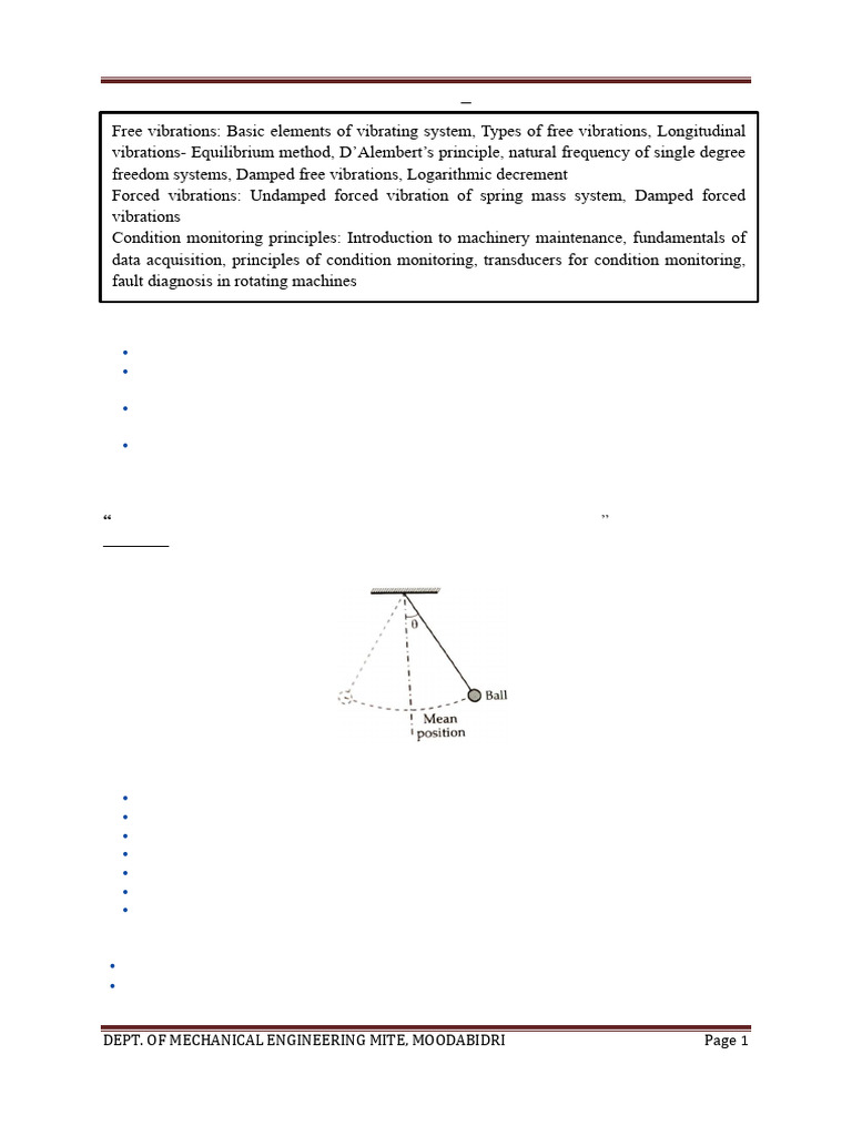 TOM Module 5 Notes 23MEPC208 | PDF | Damping | Friction