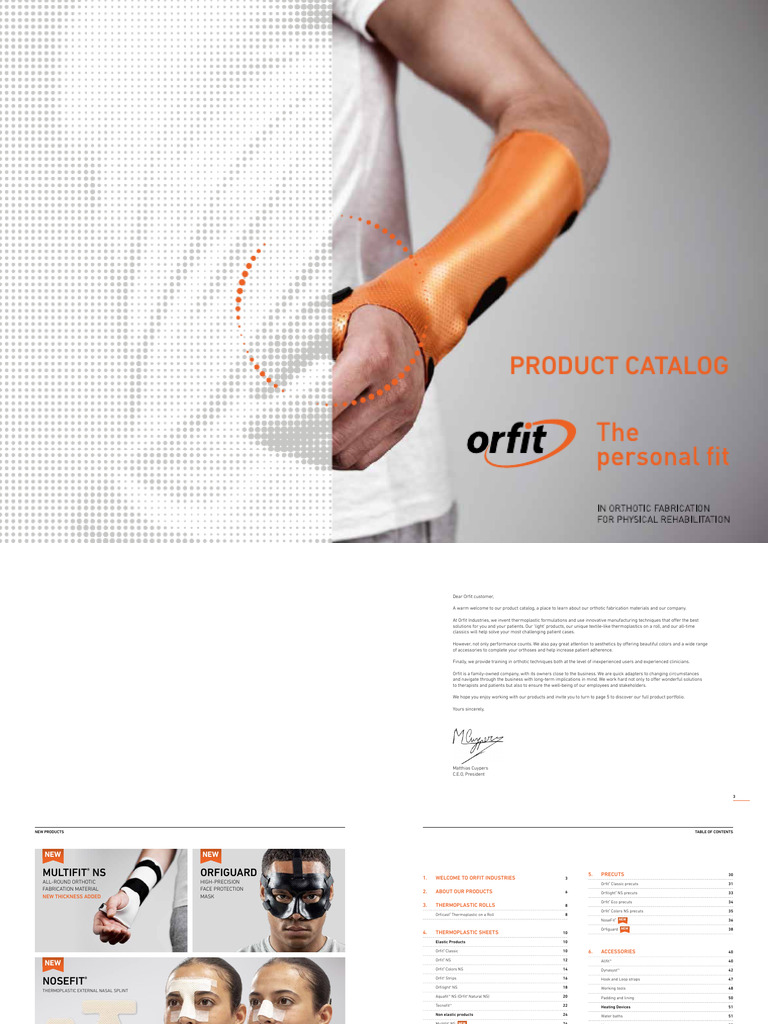 Orfit Product Catalogue Overview | PDF | Hand