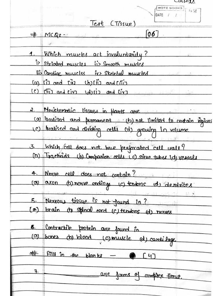 Tissues Test 1 | PDF