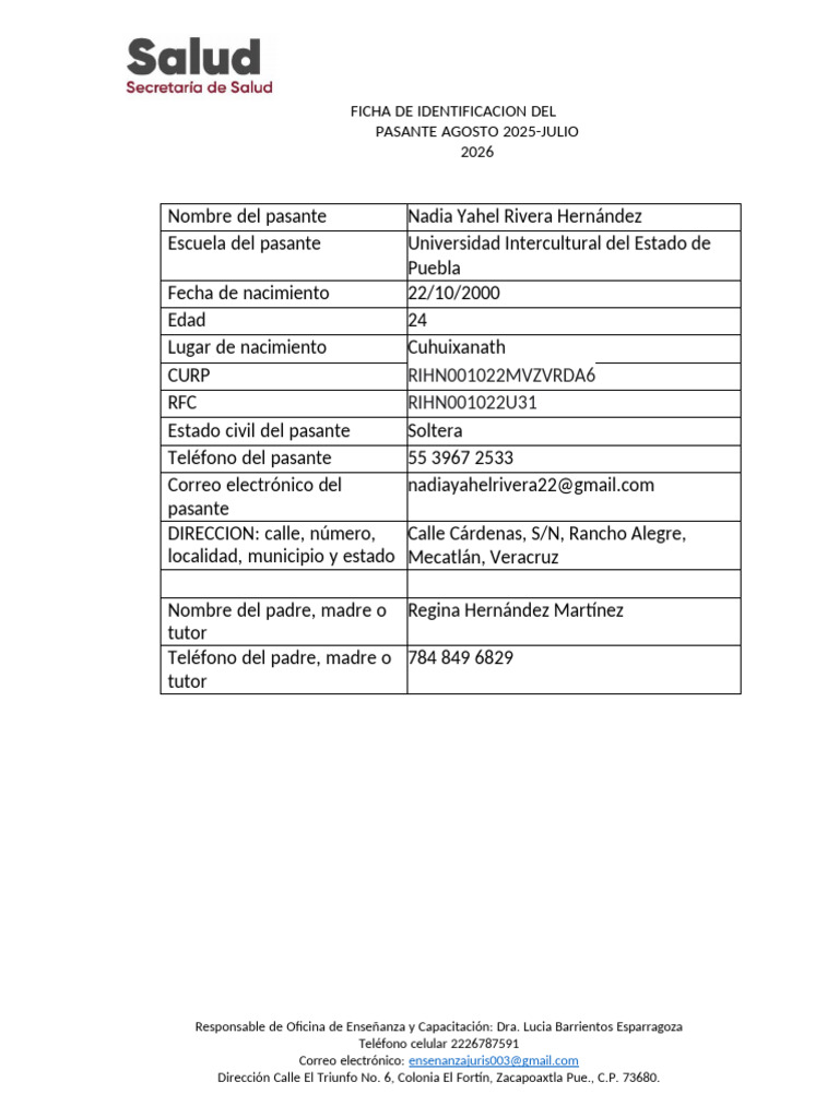 Ficha de Identificacion Juris | PDF
