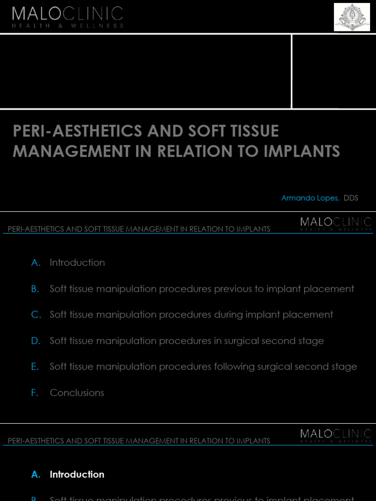 Peri-Aesthetics and Soft Tissue Management in Relation To Implants ...
