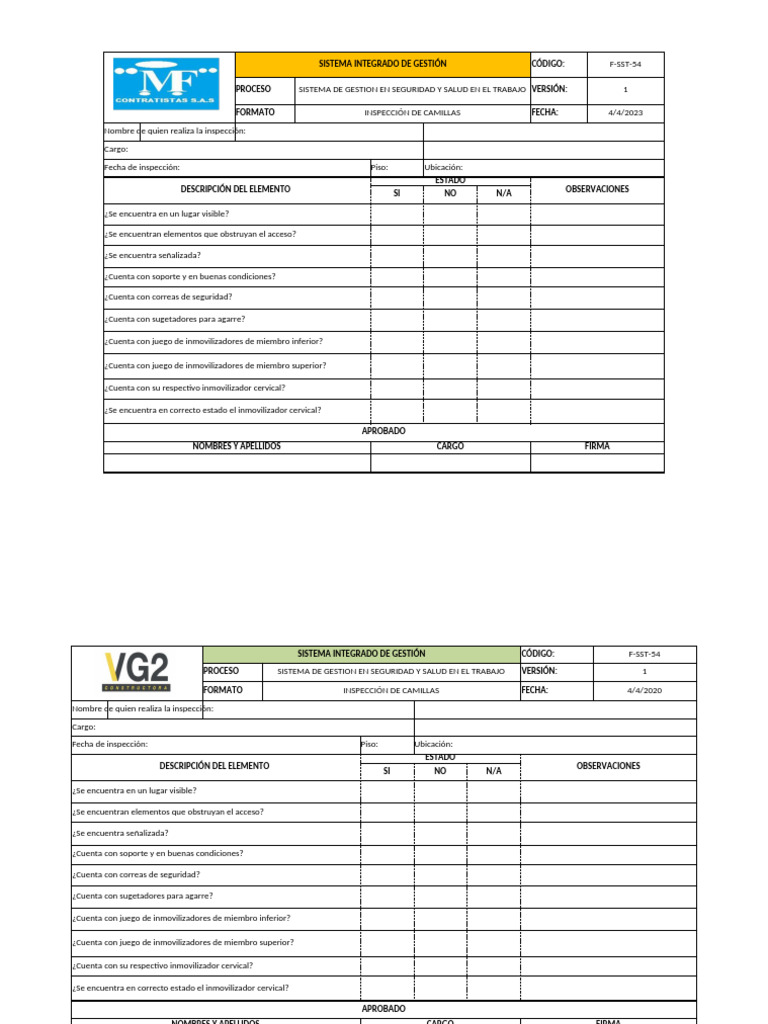 Inspección de Camilla | PDF | Informática