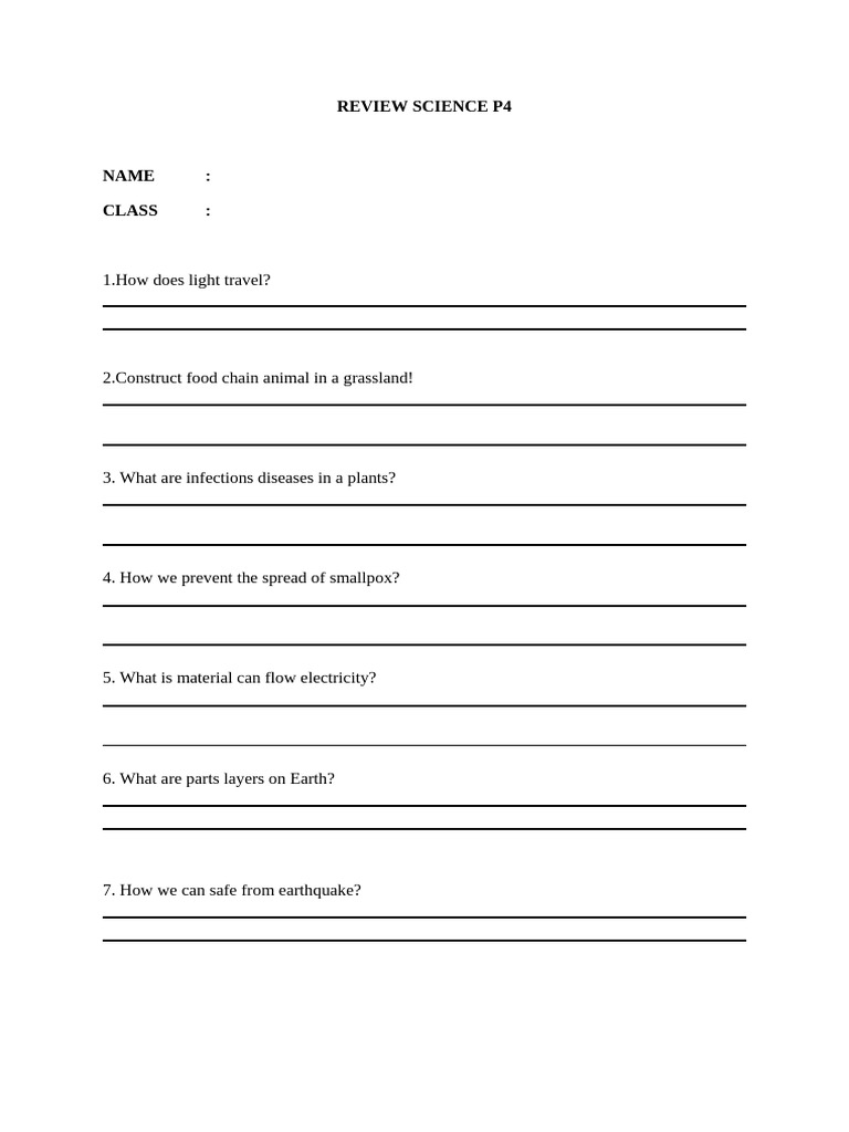 Review Science p4 Final Semester 2025 | PDF