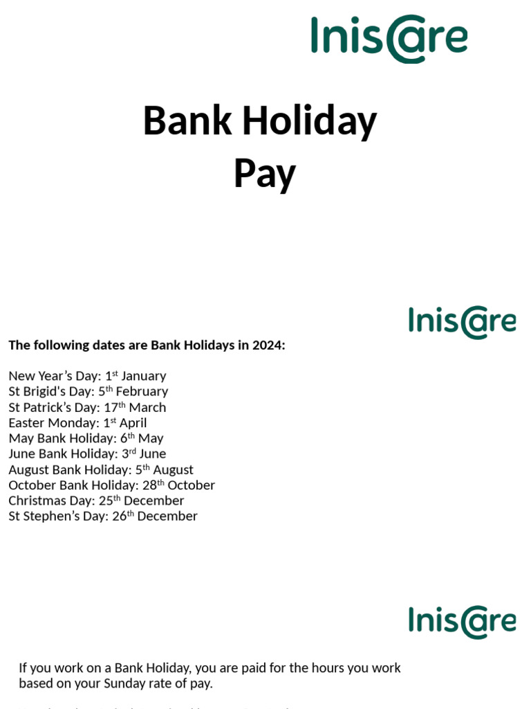 2024 Bank Holiday Pay Guidelines | PDF