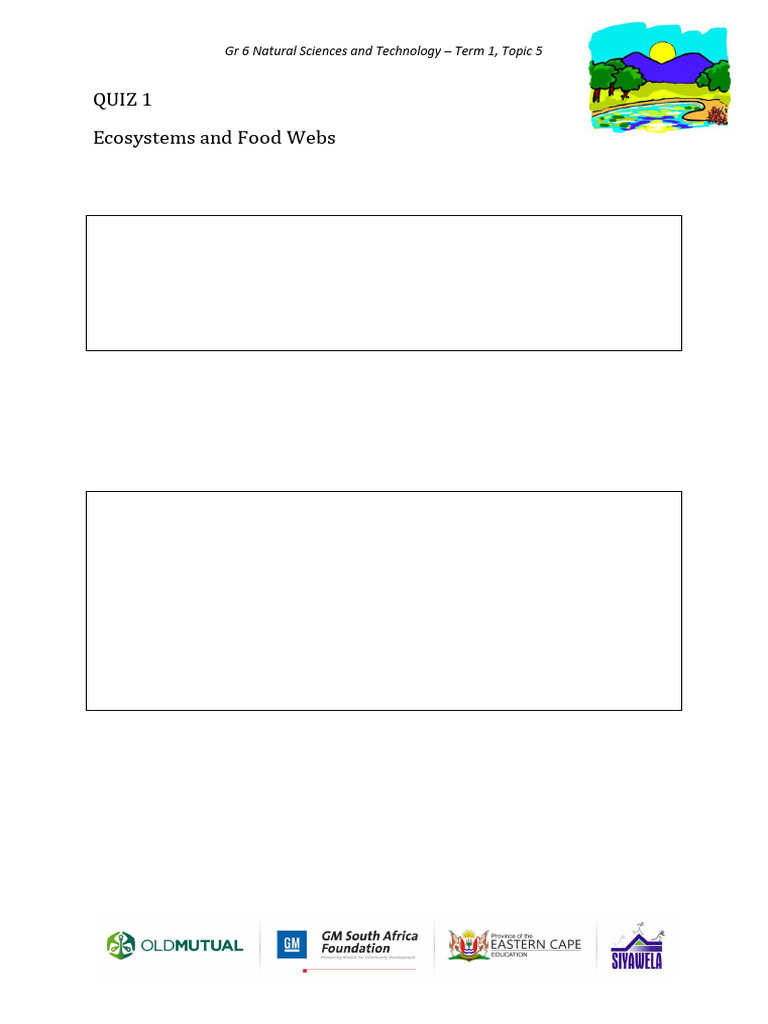 Grade 6 Ecosystem Quiz | PDF | Ecosystem | Foods