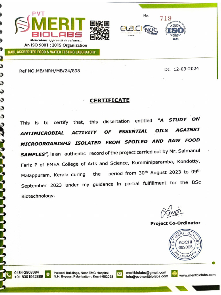 BT - Internship Certificate | PDF