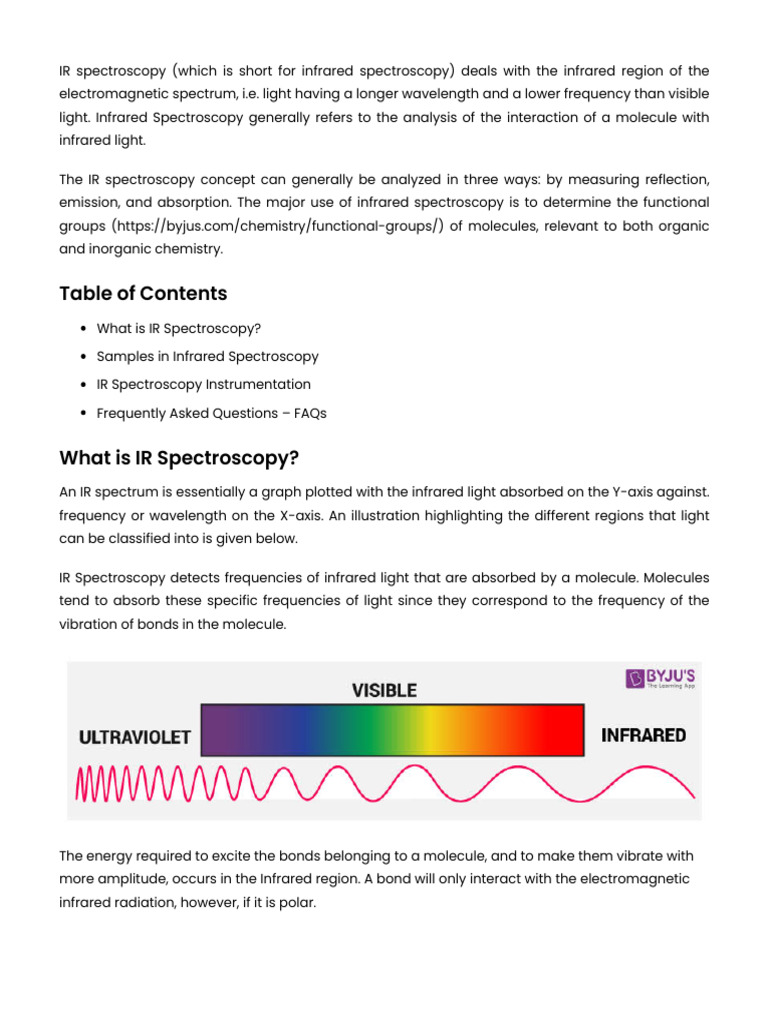 Understanding IR Spectroscopy Basics | PDF | Infrared Spectroscopy ...