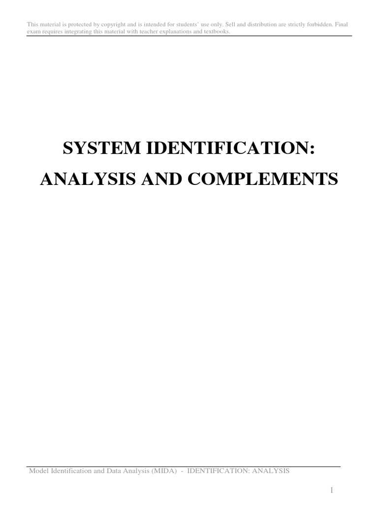 1.7 MIDA Identification | PDF | Estimator | Prediction