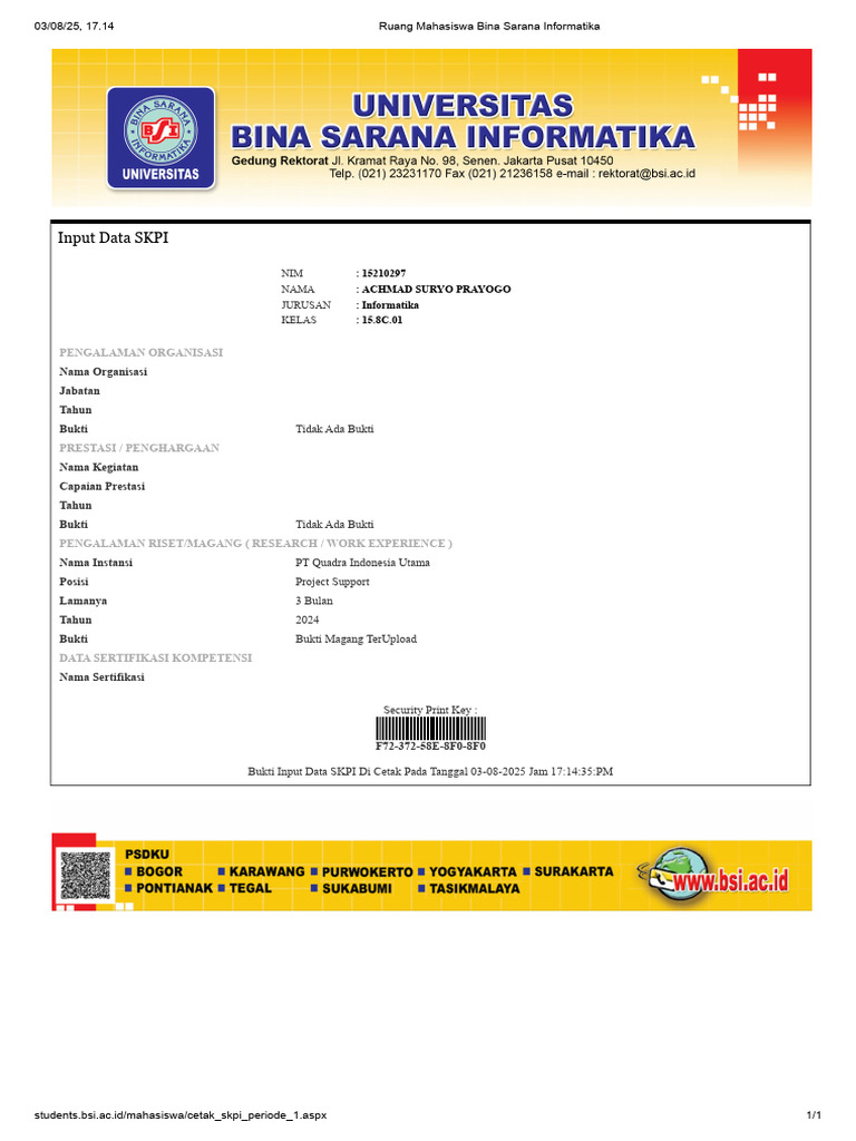 Lembar SKPI | PDF