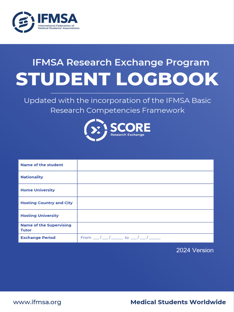 [Logbook] IFMSA SCORE Student | PDF | Evaluation | Assay